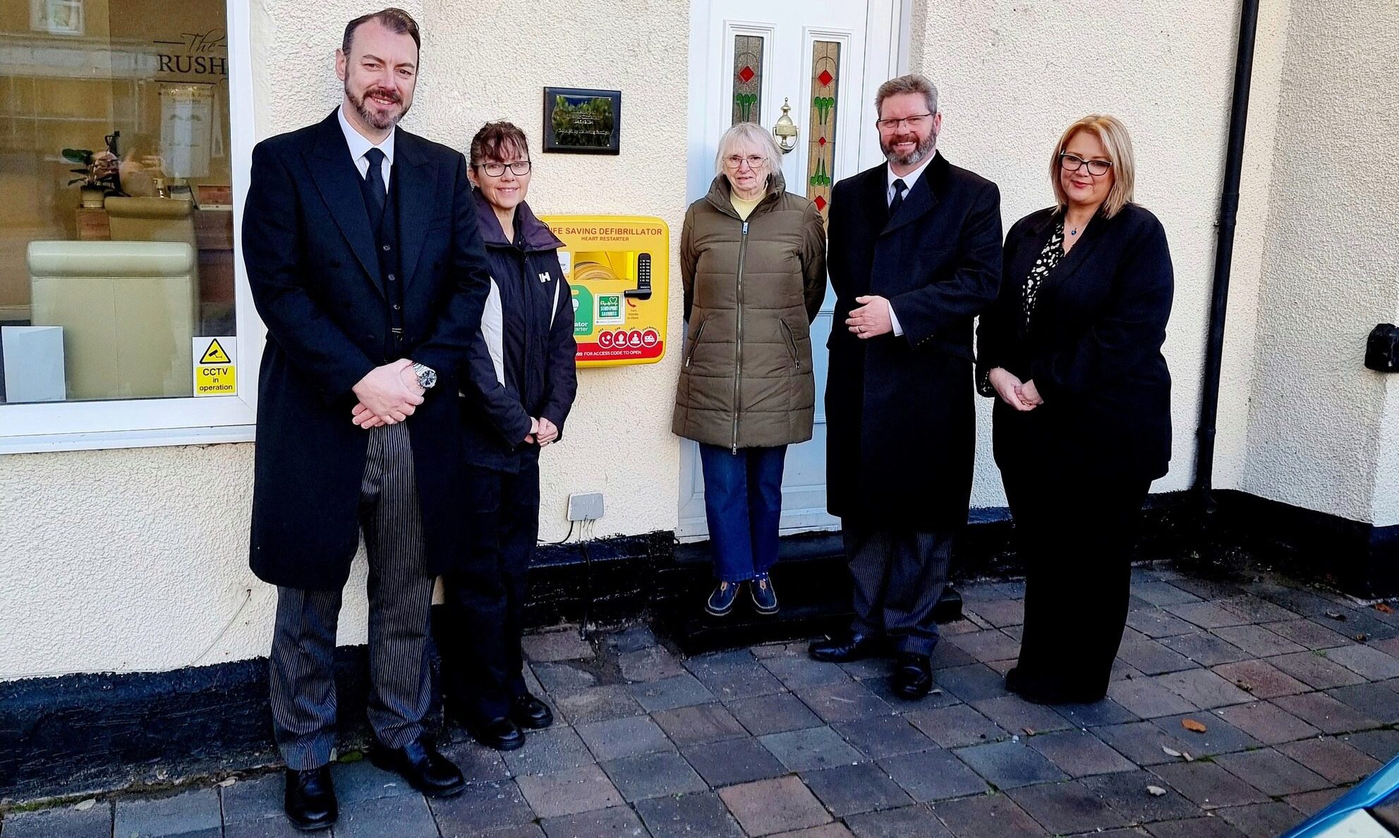 M Rushton Funeral Directors unveils new on-premise defibrillator ...